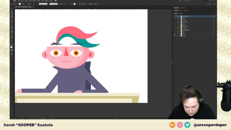 Wrapping up the puppet in Character Animator for next week's stream debut