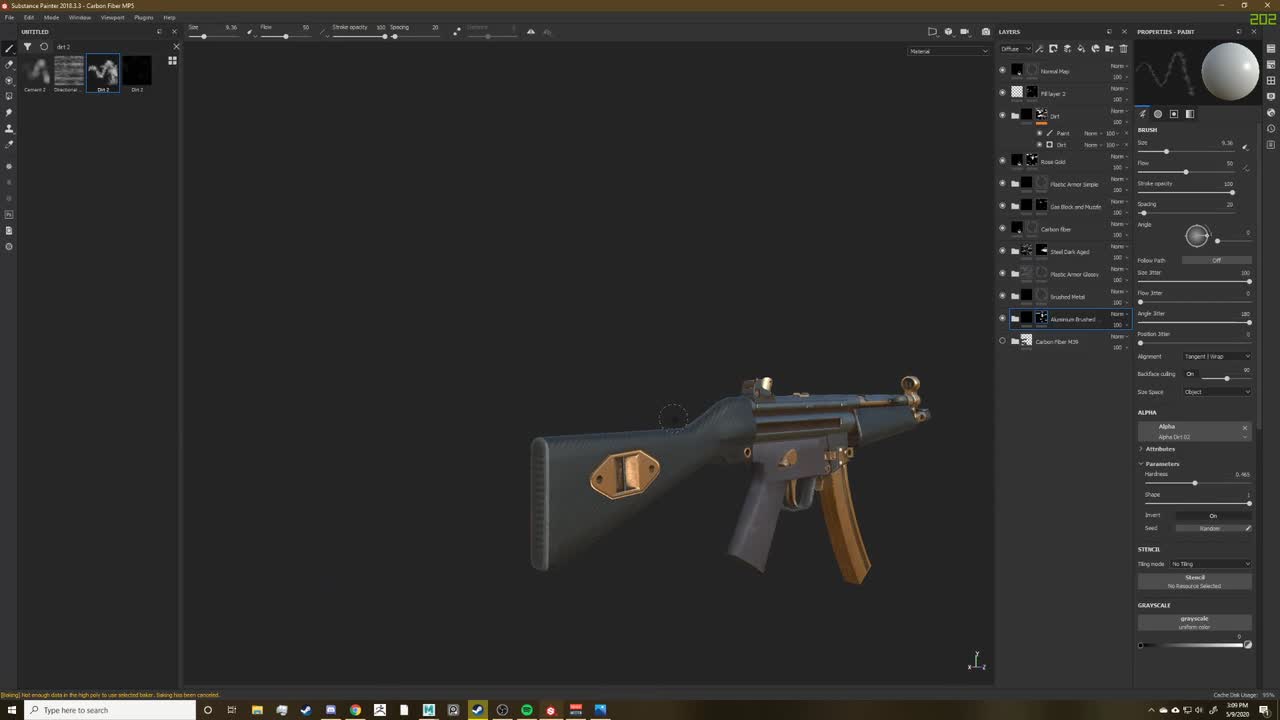 Photoshop - Texturing 3D Model: Rust MP5 :: Behance