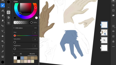 Fresco - Coloring and shading hands