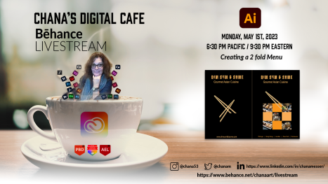 Creating a 2 fold menu with Adobe Illustrator.