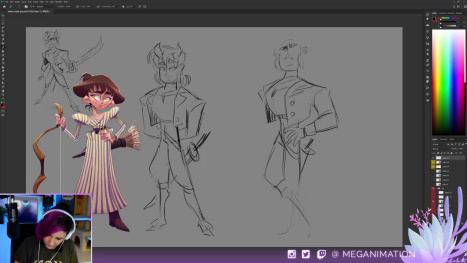 character rough sketches + chill vibes zone