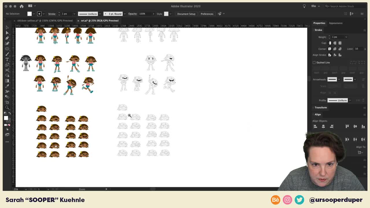 Creating a character turnaround sheet in Adobe Illustrator