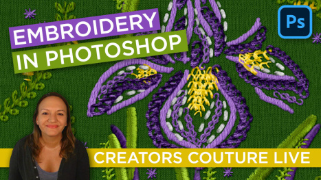 Photoshop - Digital Embroidery in Photoshop: Iris Flower Art Using ...