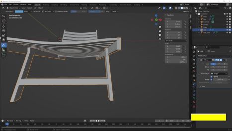 13a - Lounger / deck chair in 3D with Blender (II)