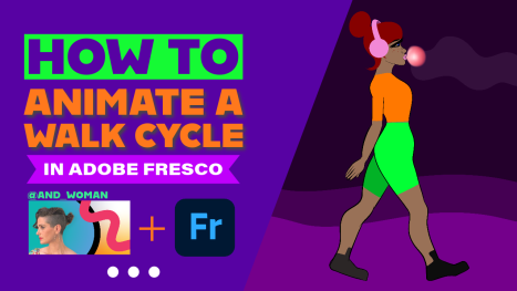Fresco - DAY 1! ADOBE FRESCO Walk Cycle Animation!