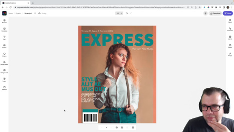 Adobe Express | Building a magazine cover image
